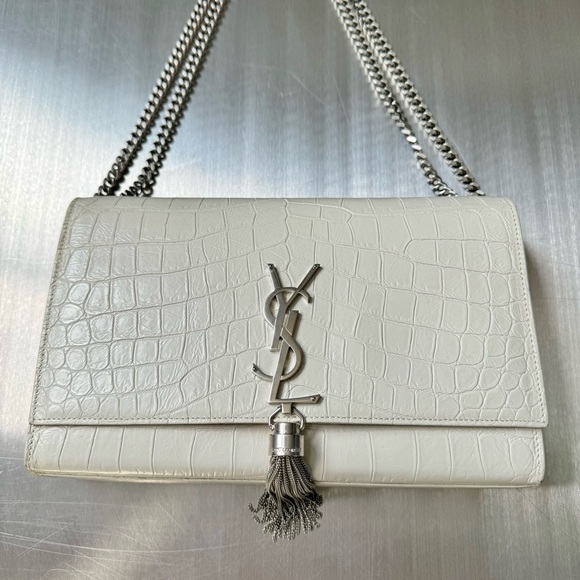 Saint Laurent | Bags | Saint Laurent Kate Medium Tassel Monogram Croc ...